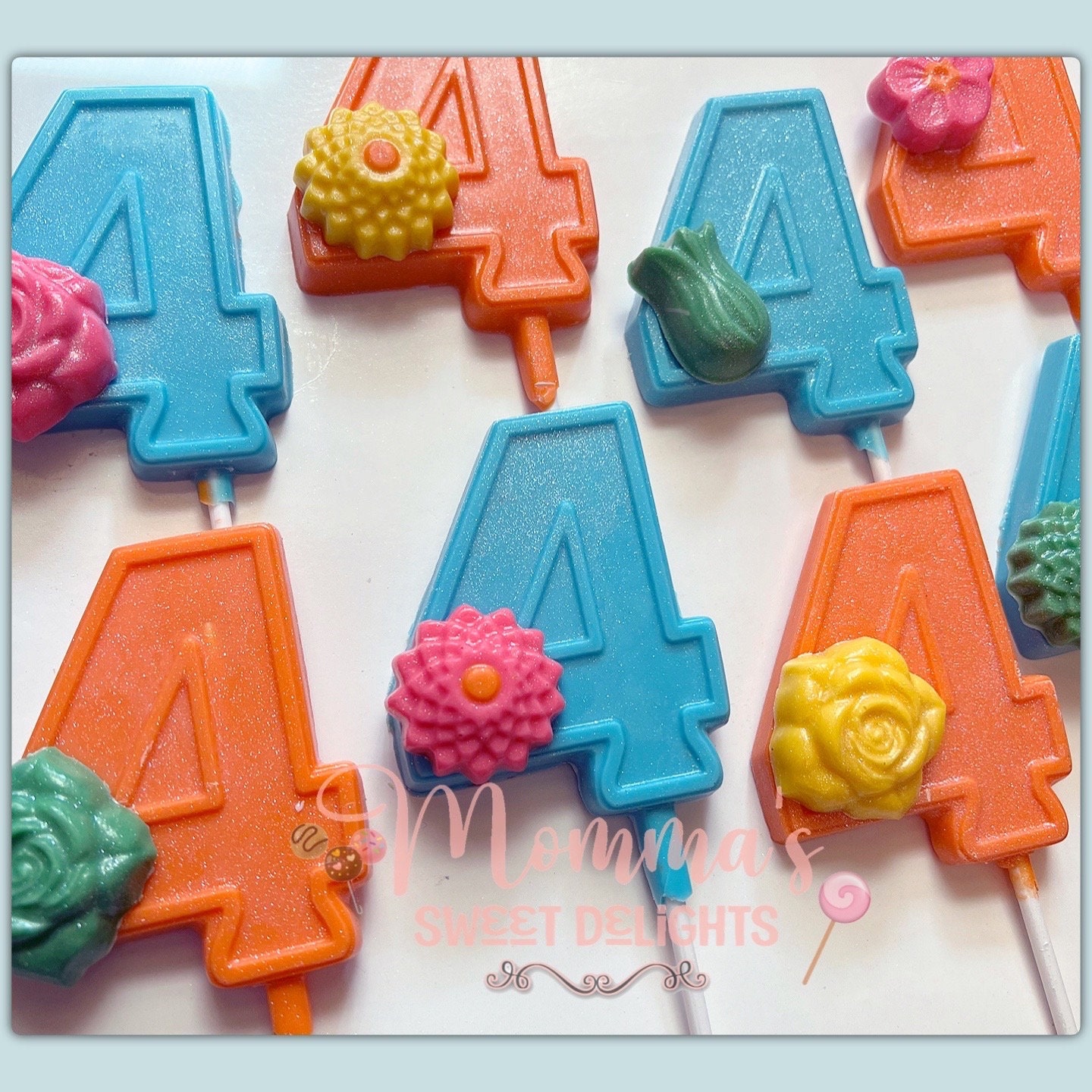 Number 4 Chocolate Lollipops, Luau Party, Luau Birthday, Moana Birthday ...