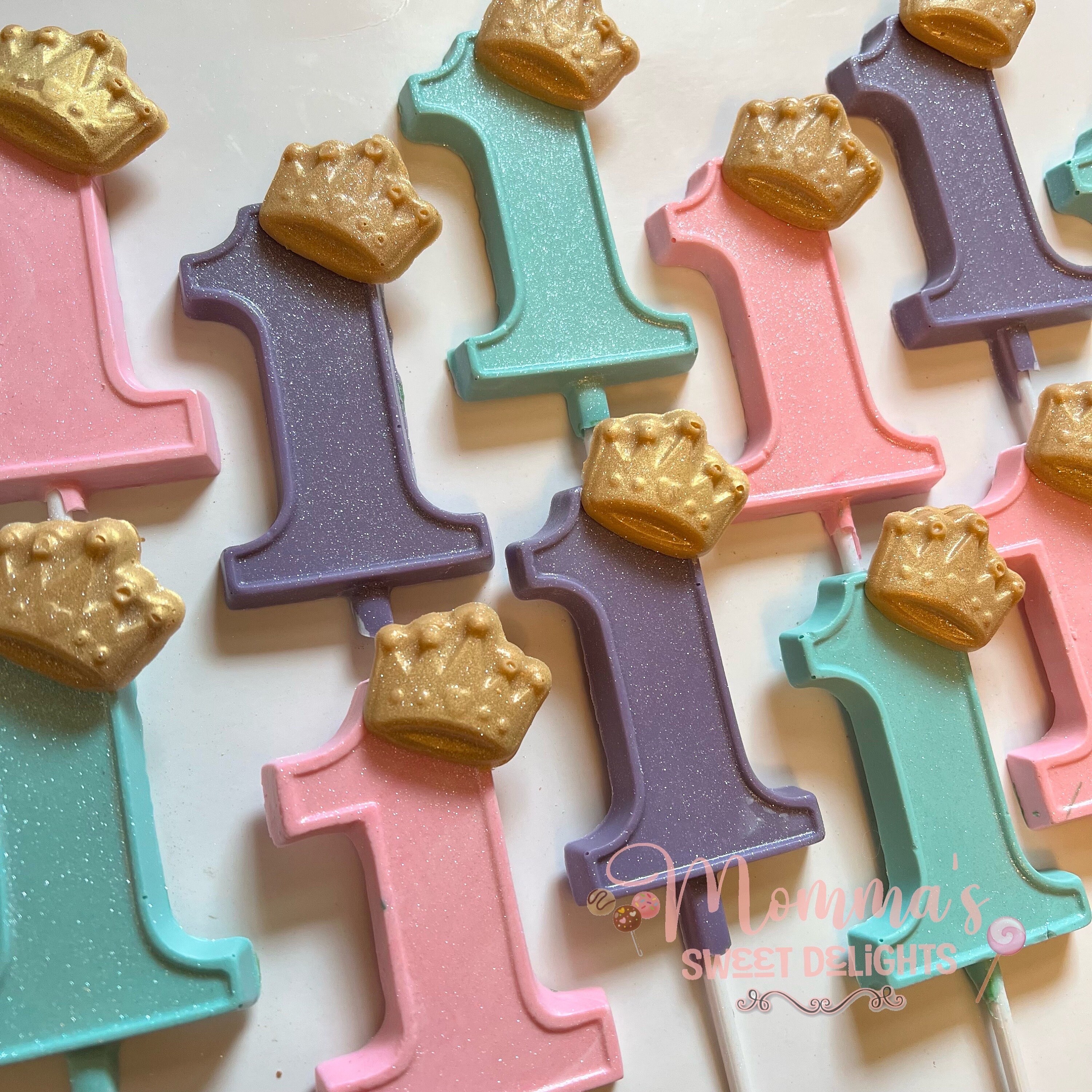 Number 1 Chocolate Lollipops, First Birthday Party Favors, Pink and ...