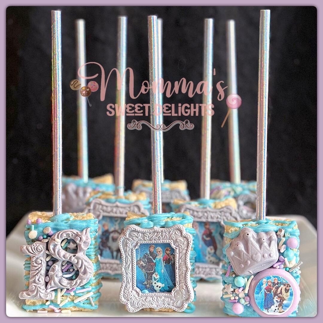 Frozen Chocolate Covered Rice Krispies, Princess Party, Party Favors ...