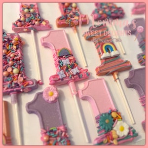 Groovy Number 1 Chocolate Lollipops, One Groovy, Groovy Party Favors ...