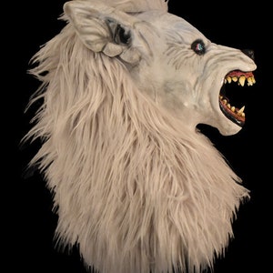 White Lycan Howling Werewolf Mask - Etsy