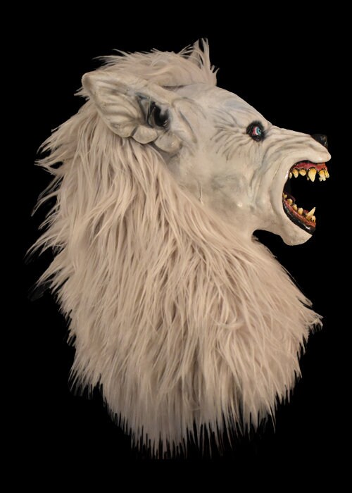 White Lycan Howling Werewolf Mask - Etsy