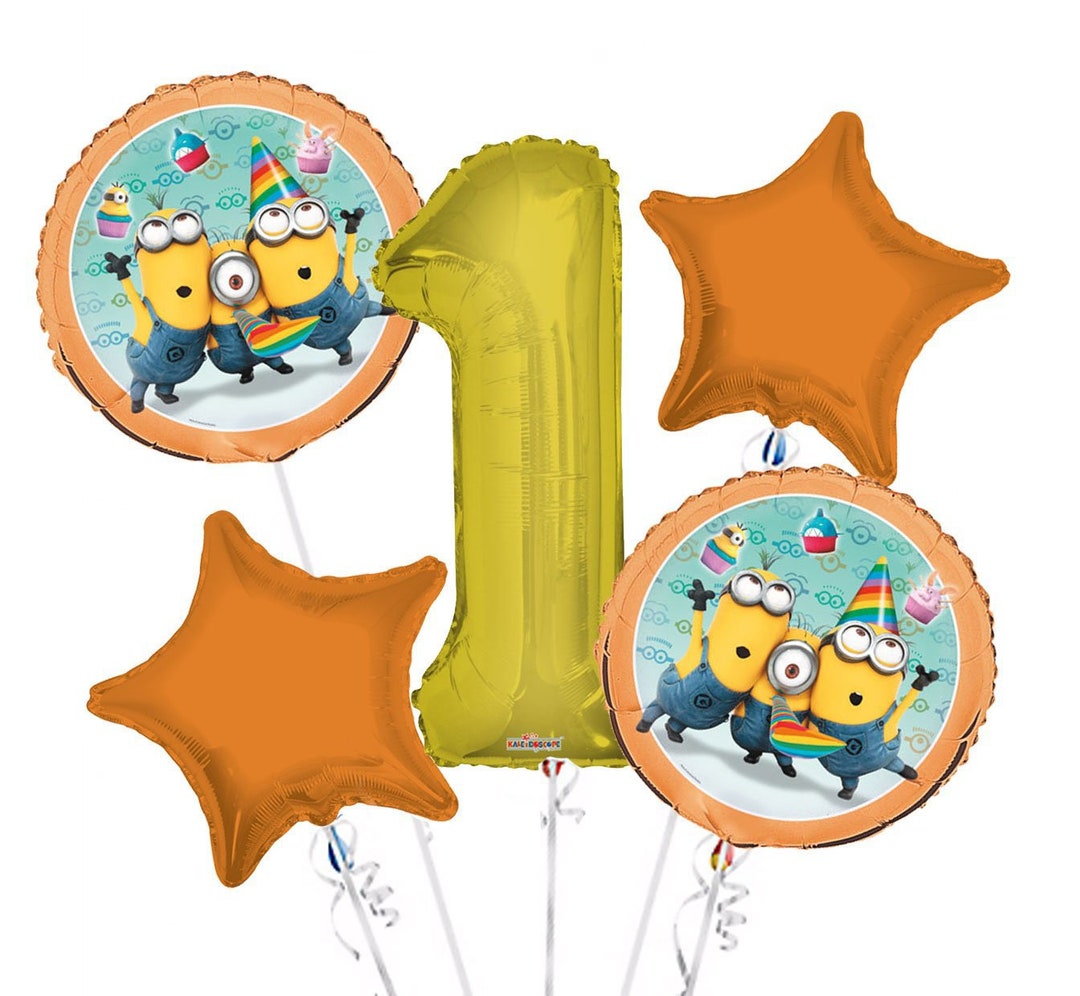 Minions Despicable Me Balloon Bouquet 1st Birthday 5 Pcs - Etsy