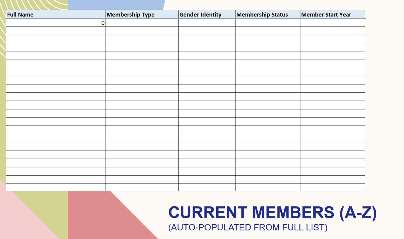 Excel Spreadsheet Template: Club Member Database (aus Date Formatting ...