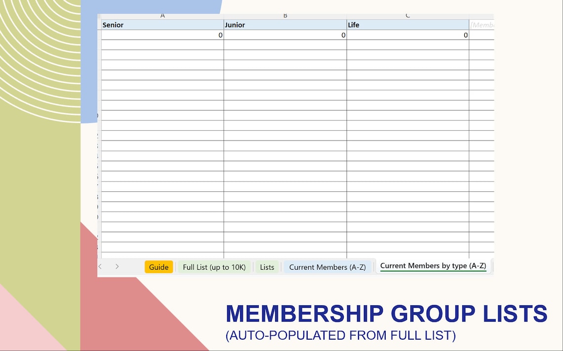 Excel Spreadsheet Template: Club Member Database (aus Date Formatting ...