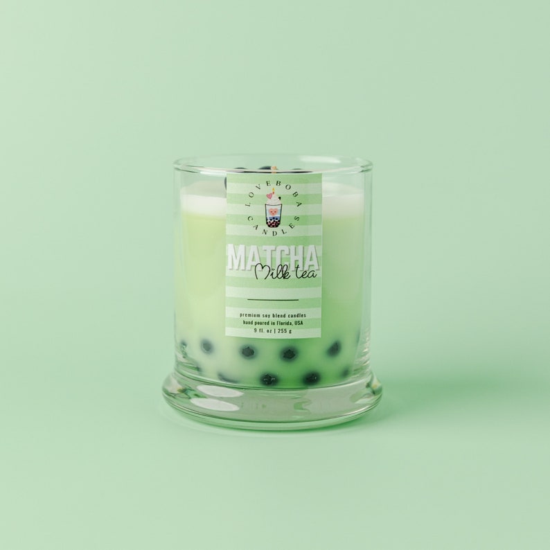 Matcha Milk Tea Boba Candles Love Boba Candles - Etsy