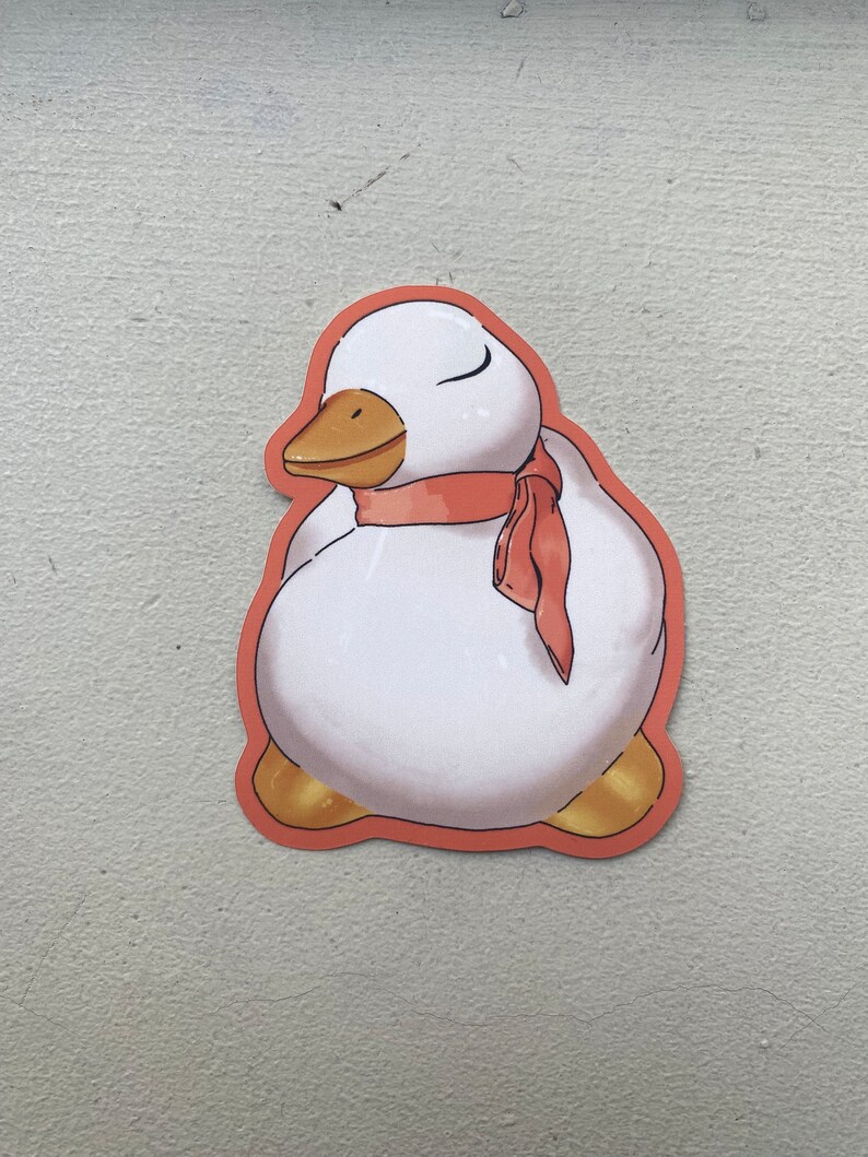 Dainty Duck Sticker, Coquette Duck Illustration, Matte Vinyl Sticker ...