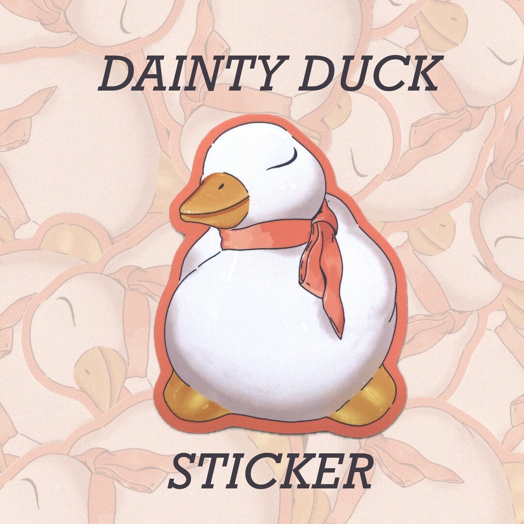 Dainty Duck Sticker, Coquette Duck Illustration, Matte Vinyl Sticker ...