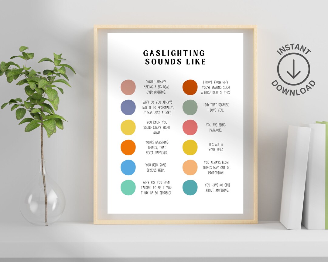 Gaslighting Sounds Like Poster, Therapy Office Decor, Therapy Poster ...