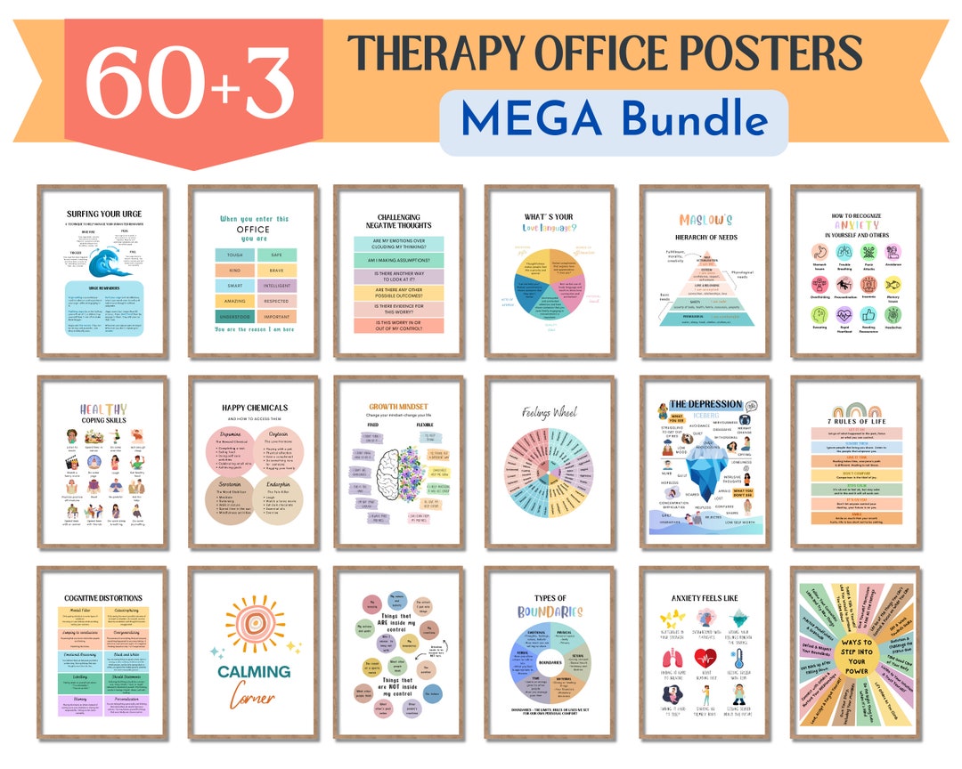 Therapy Office Bundle, Phycologist Office Decor, Inspiring Posters ...