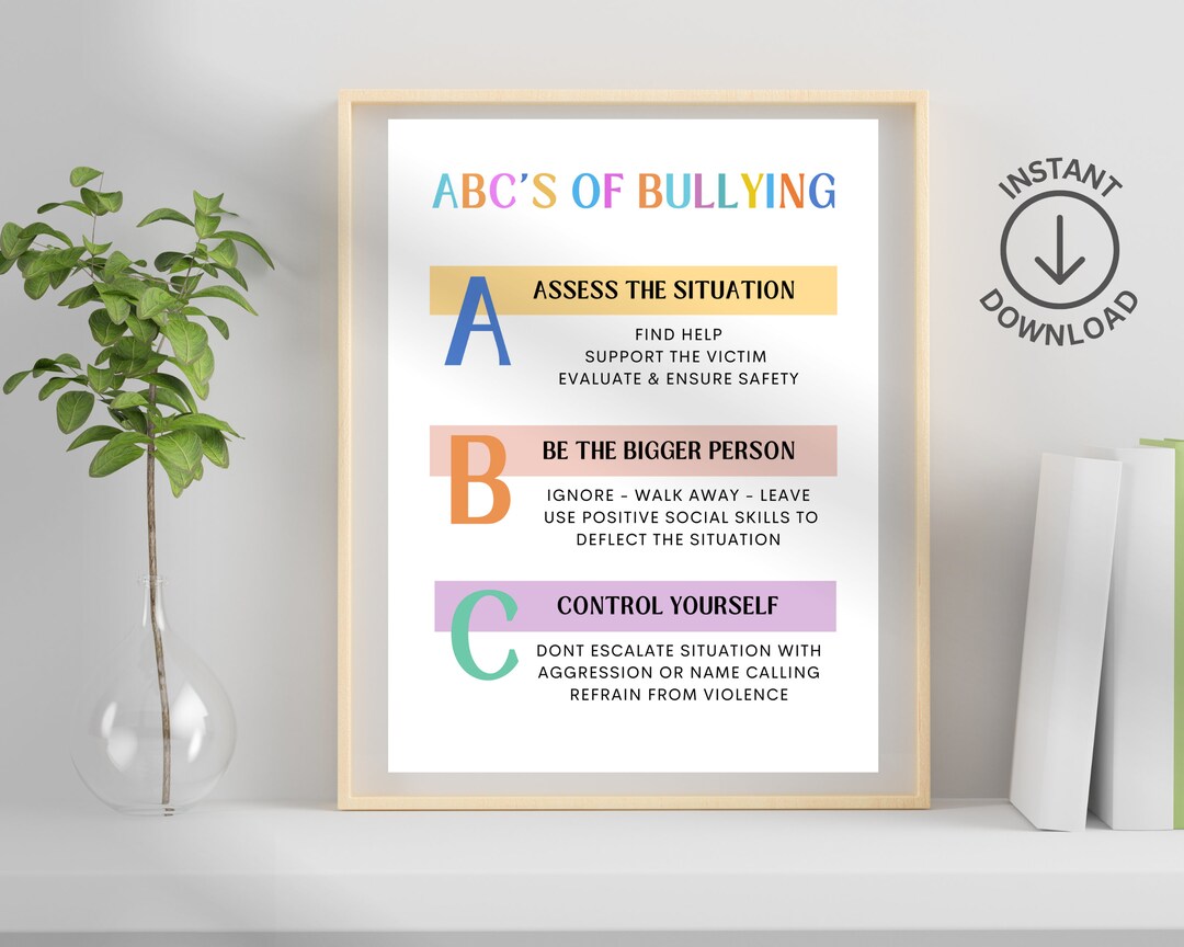Anti Bully Poster, Classroom Decor, Counselor Office Decor Poster ...