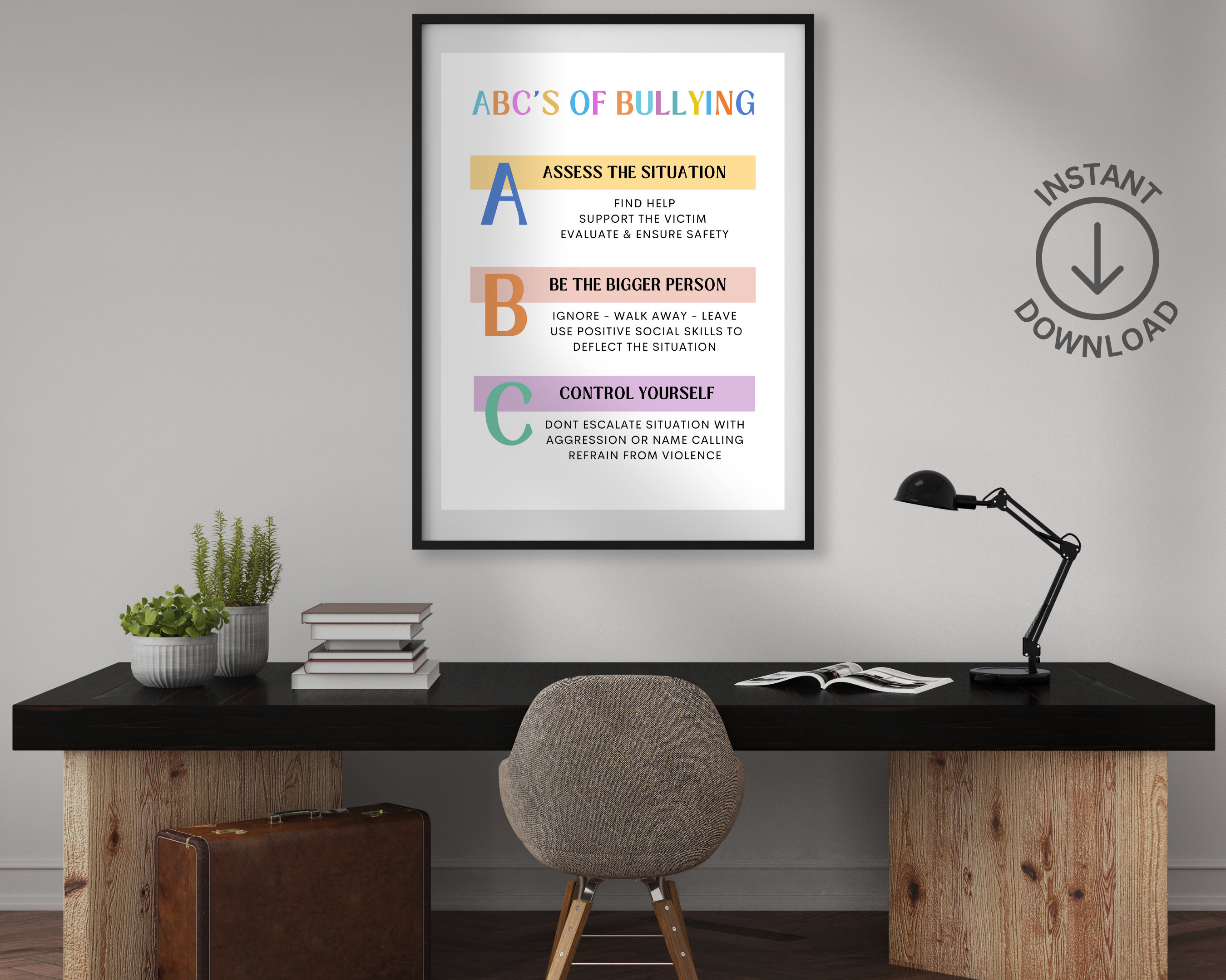 Anti Bully Poster, Classroom Decor, Counselor Office Decor Poster ...