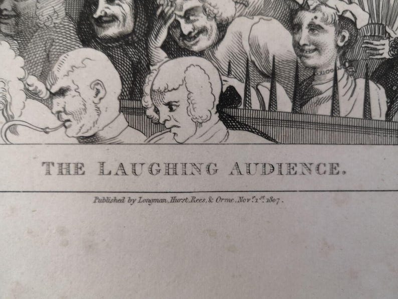 1813 ENGRAVING THE LAUGHING Audience William Hogarth Thomas Cook 12 X 9 ...