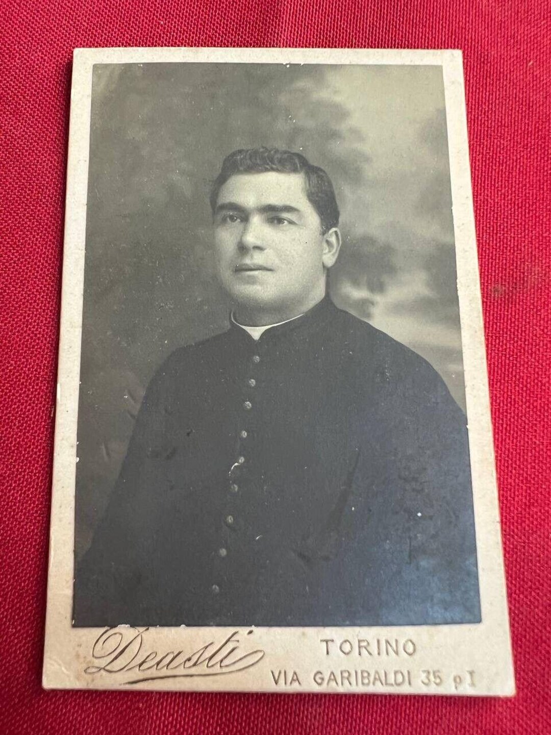1800s Photo Cabinet Card Italian PRIEST Rare Exquisitely Decorated Back ...