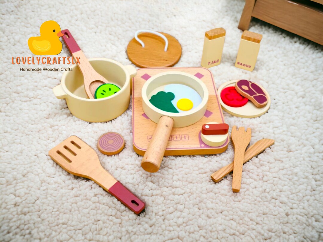 Montessori Wooden Kitchen Set Handcrafted Educational Toy, Creative ...