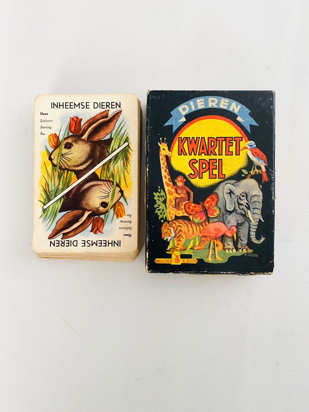 Vintage Animal Quartet Game – Muller & Son - Illustrated Card Game From ...