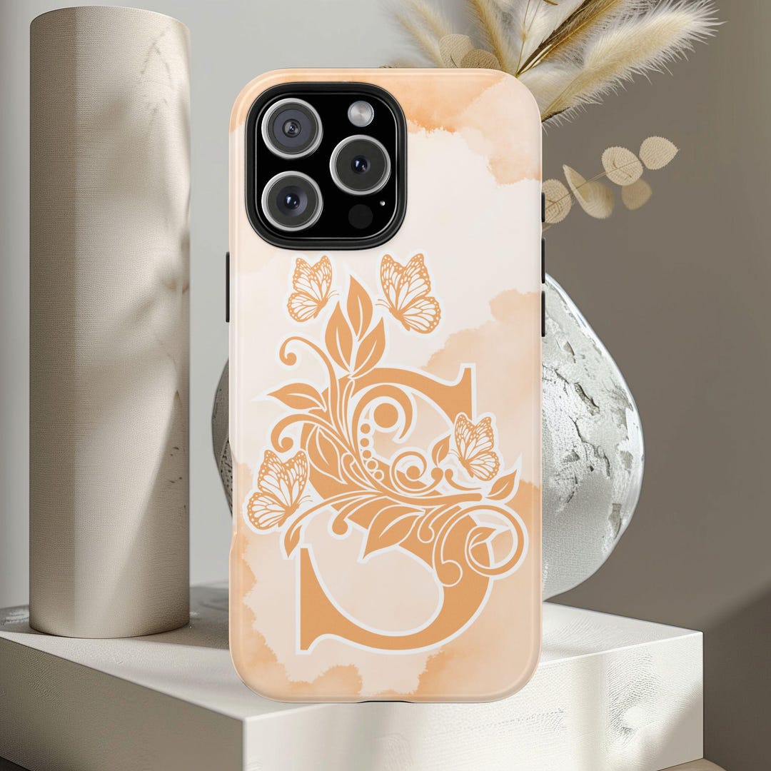 Personalized iPhone 16 Case, Custom Floral Initial Phone Case, Name ...