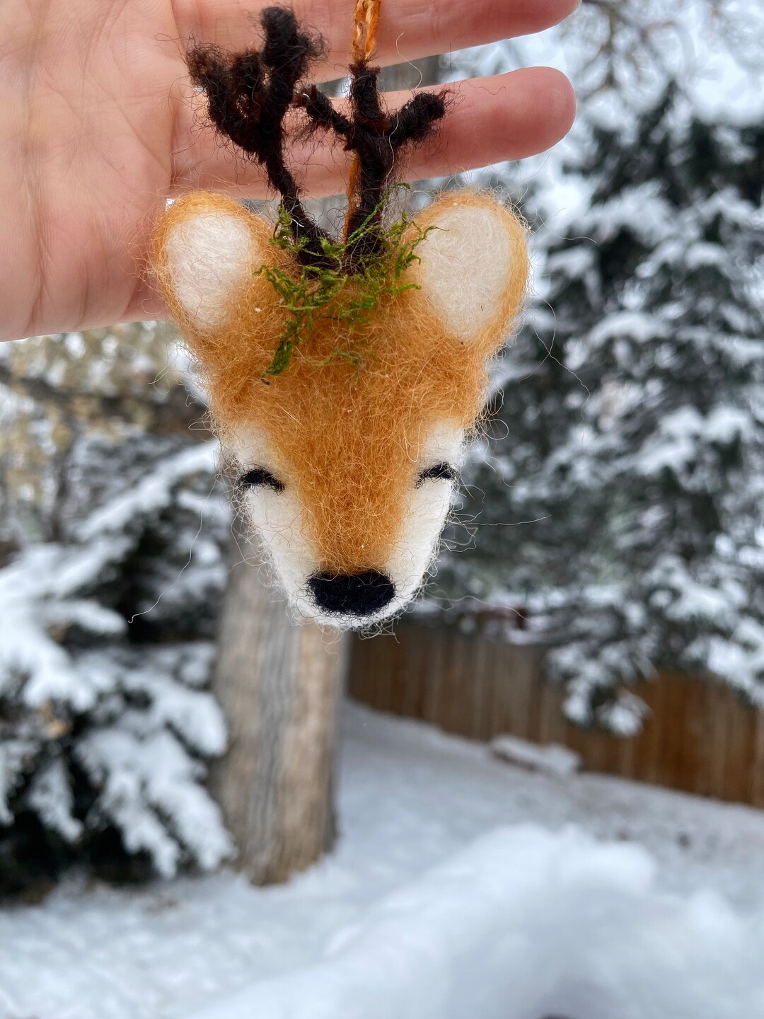 Felted Fawn Ornament - Etsy
