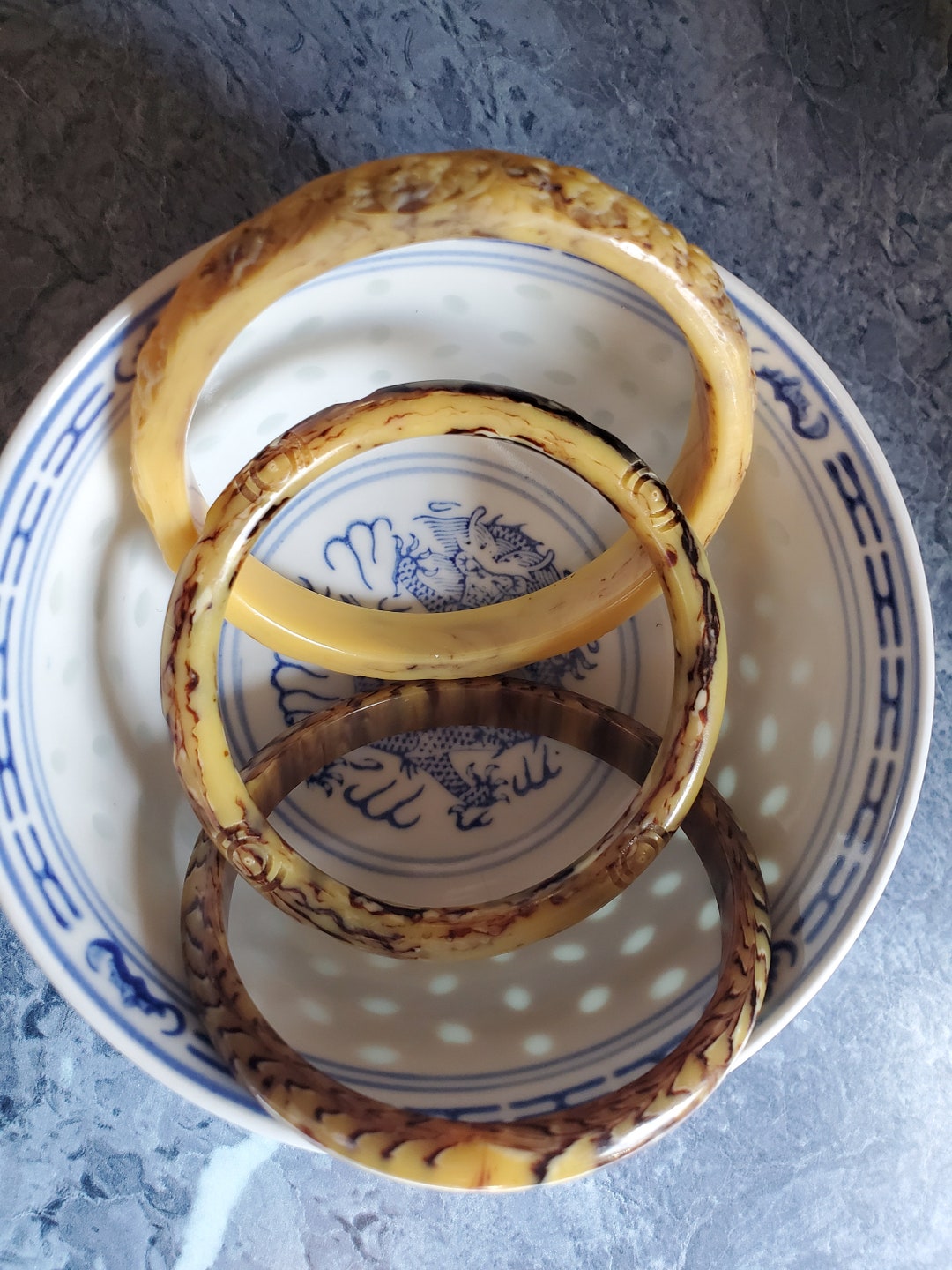 Vintage Bangle Bracelets Bangle Bracelet Bundle Marbled - Etsy
