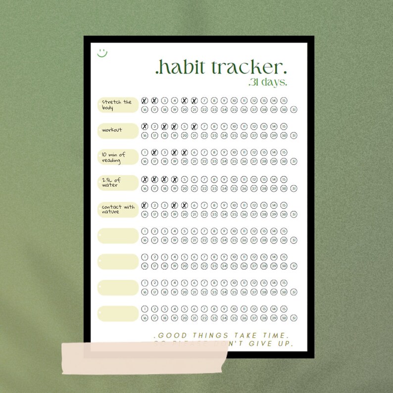 Daily Habit Tracker, Printable, Everyday Habit Tracker, Minimalist ...