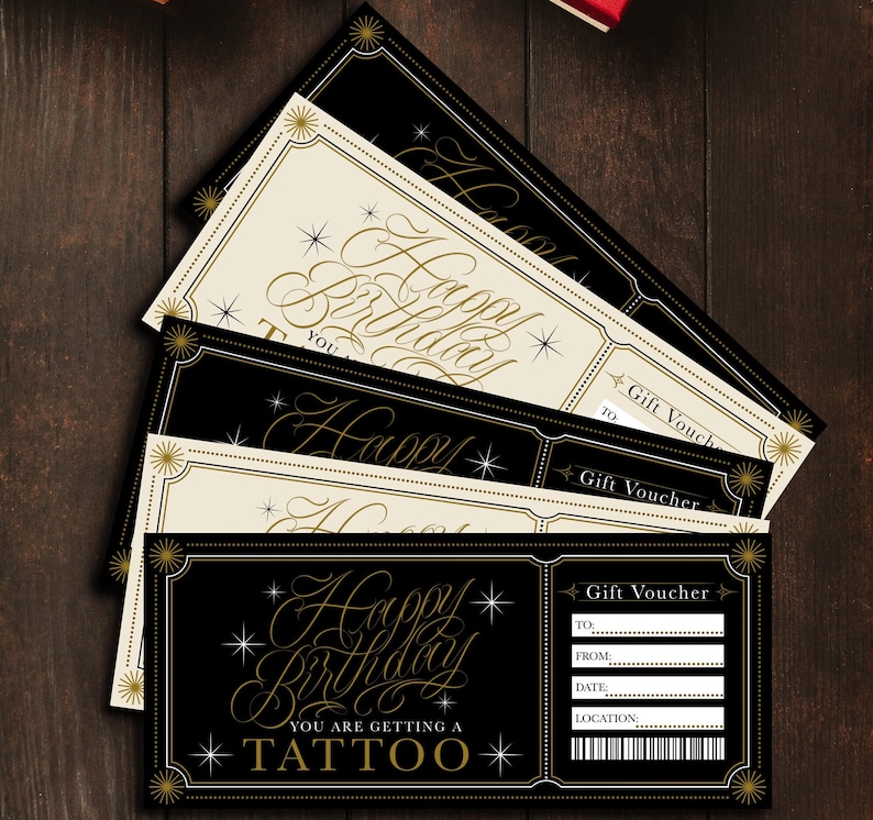Custom Tattoo Gift Voucher - for Tattoo Studios or Special Occation - Etsy