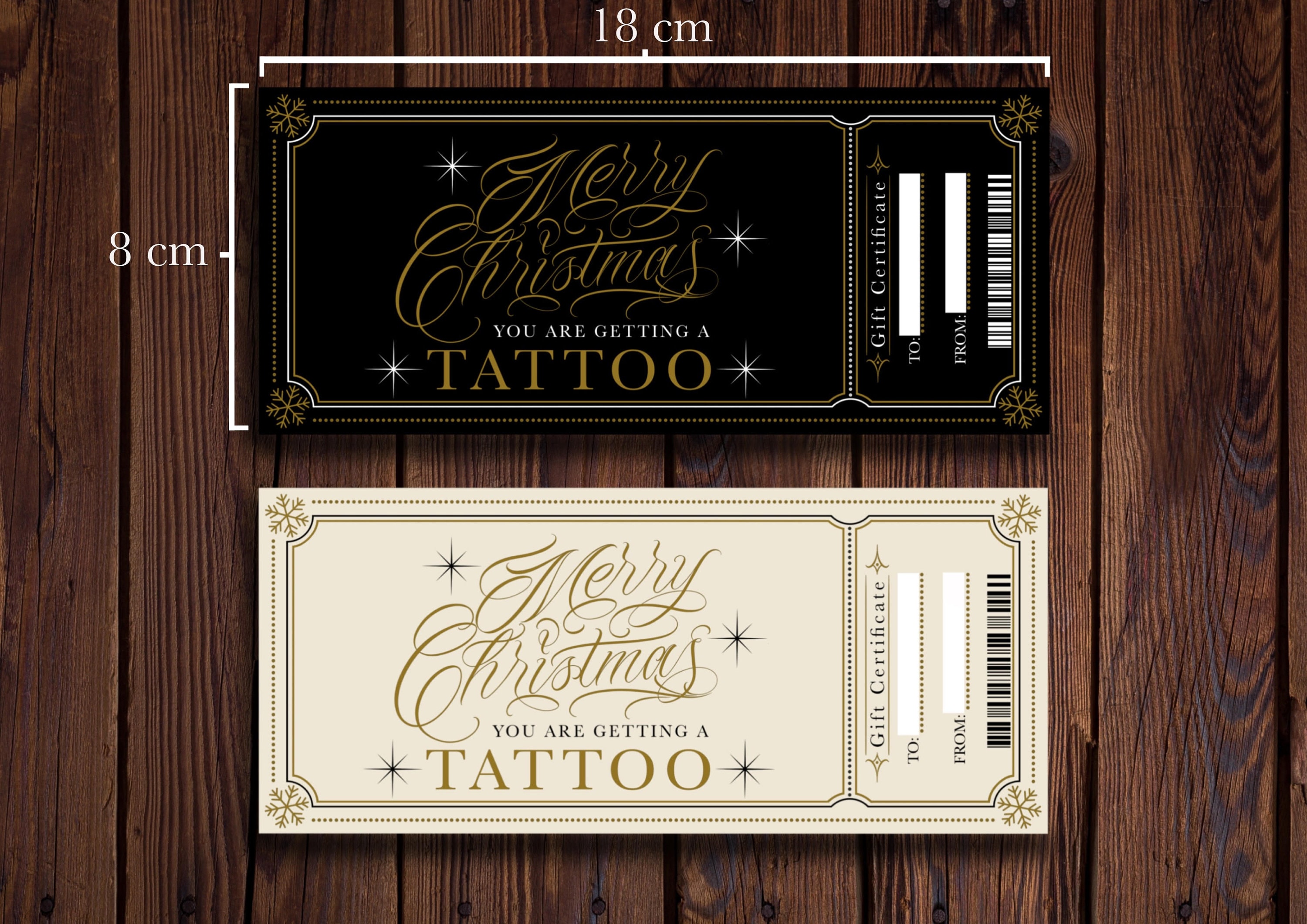 Tattoo Christmas Gift Voucher in 2 Colors - Etsy