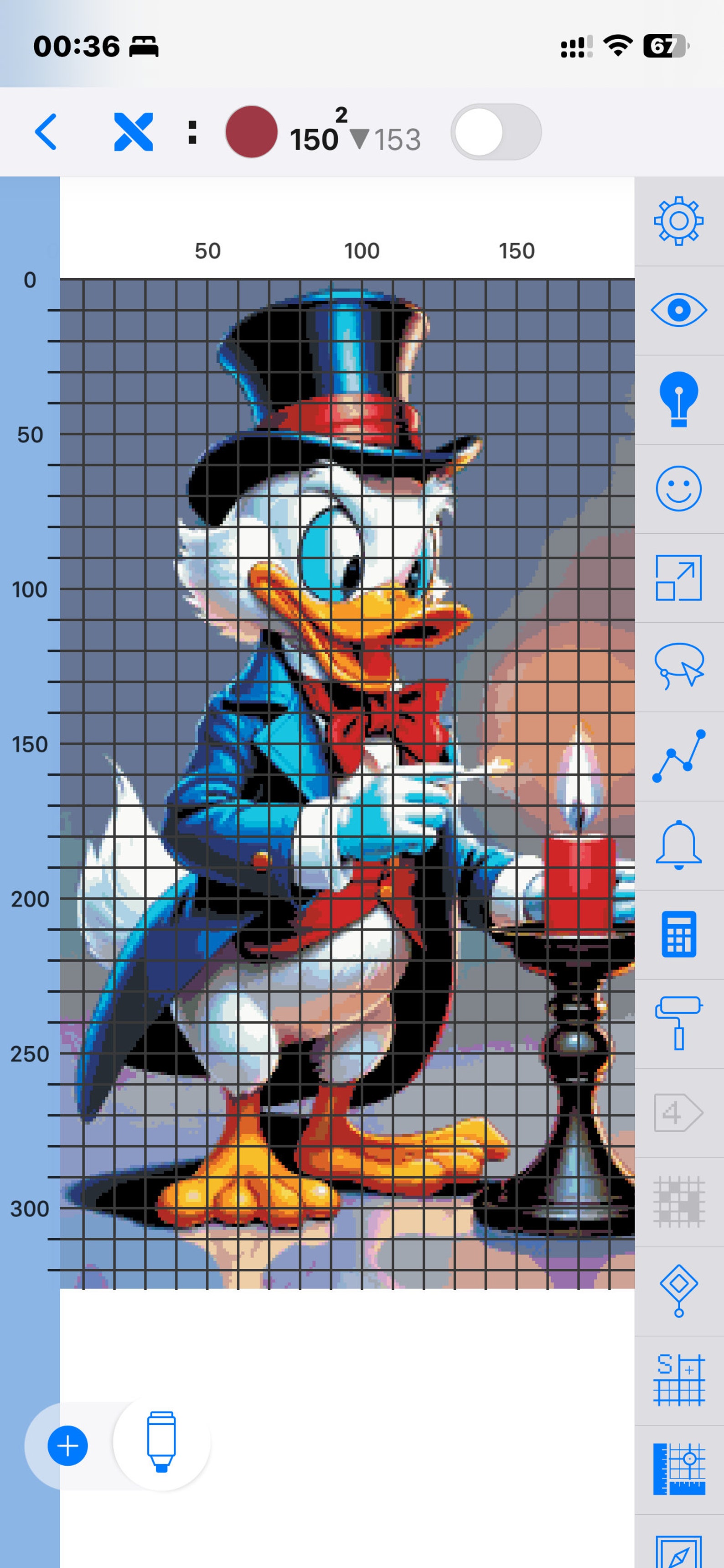 Portrait of a Scrooge Mcduck, Cross Stitch Scrooge Mcduck, Cartoon ...