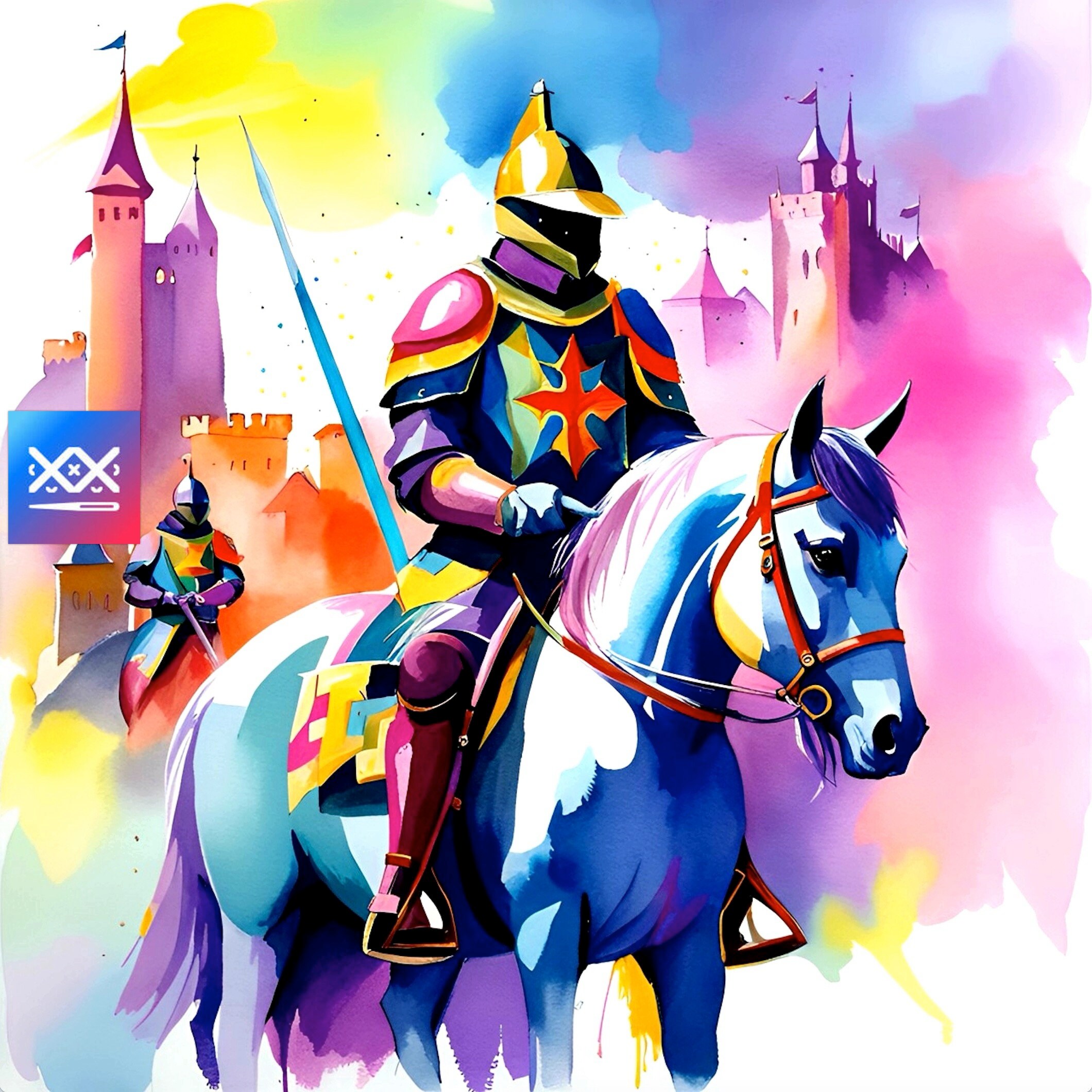 Knights Medieval Armor Long Spear Fantasy Setting Colorful - Etsy