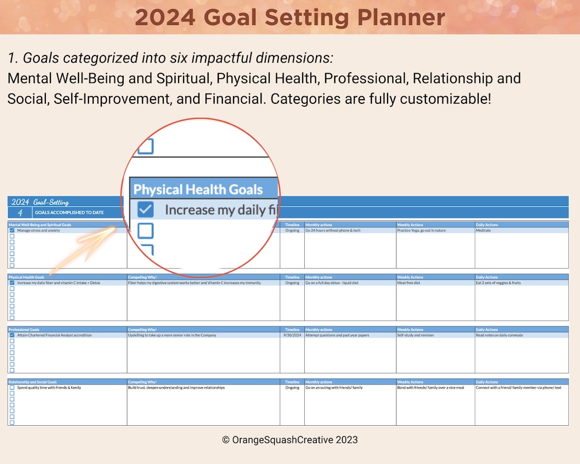 2024 Goal Planner 2024 Goal Setting Planner SMARTER Goal - Etsy