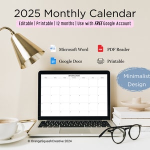Calendar 2025 Microsoft Word - Etsy