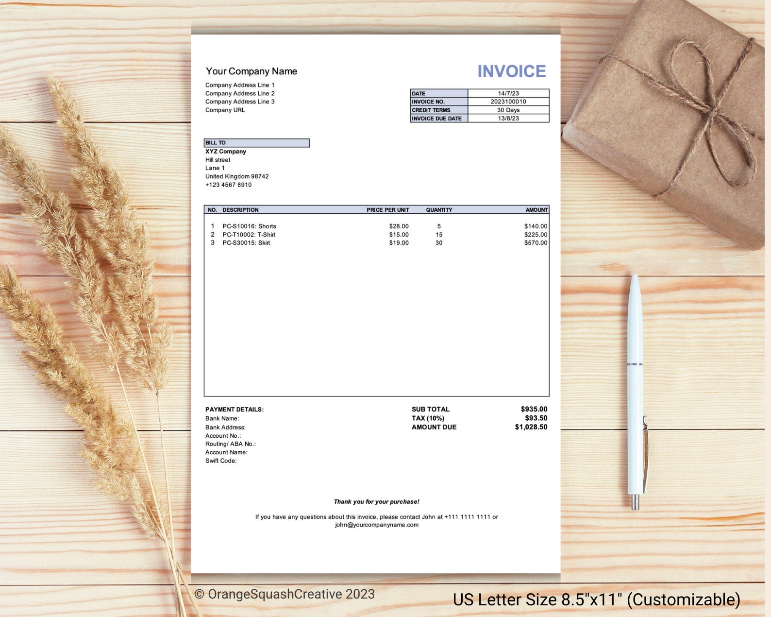 Invoice Template | Automated Invoice | Printable Invoice | Editable Invoice | Excel Invoice ...