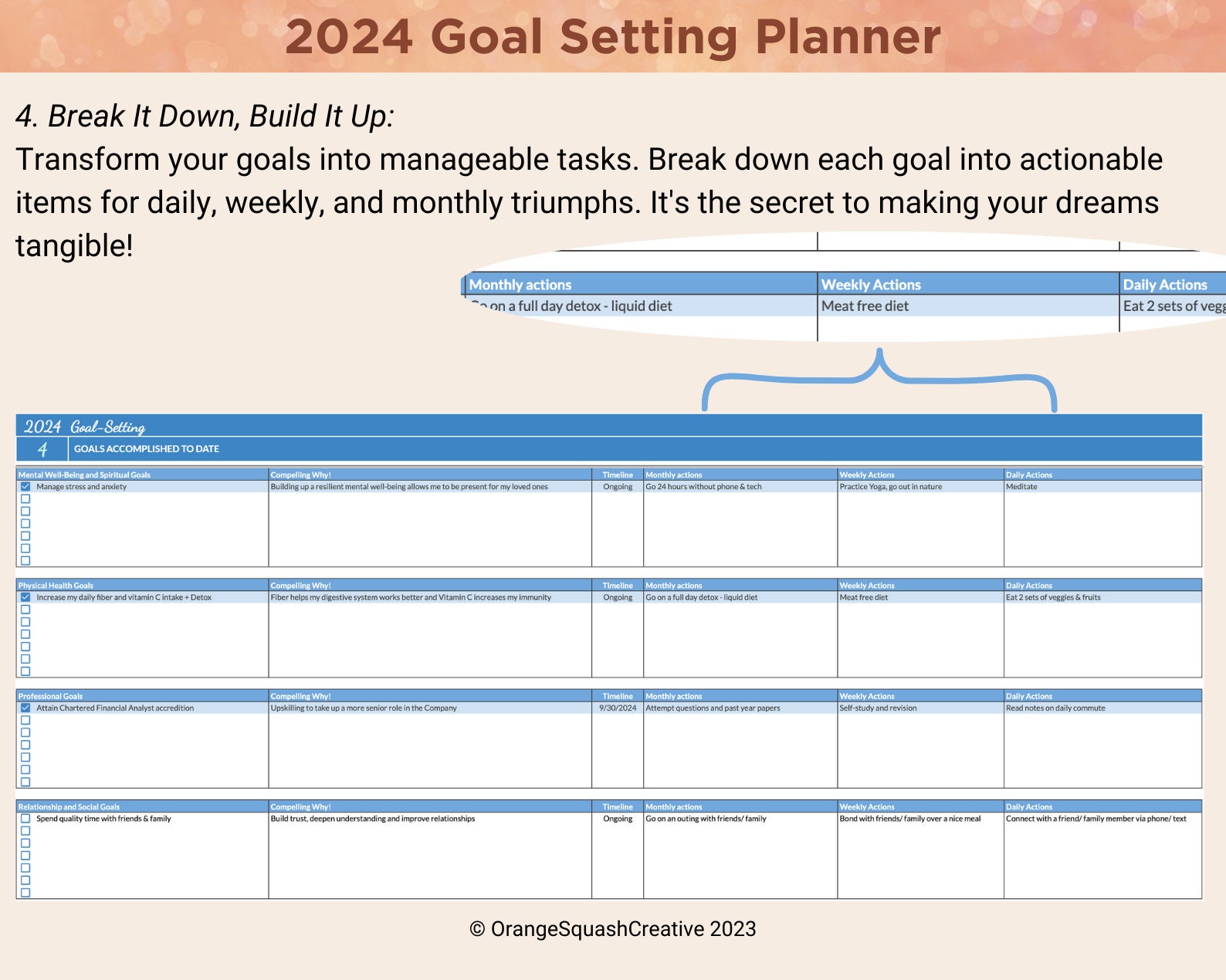 2024 Goal Planner 2024 Goal Setting Planner SMARTER Goal - Etsy