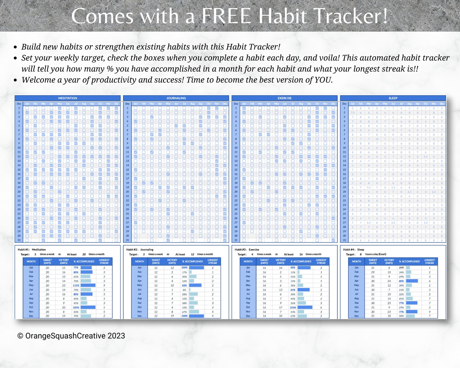 Editable Monthly Planner | 2024 Calendar | Google Sheets Calendar ...