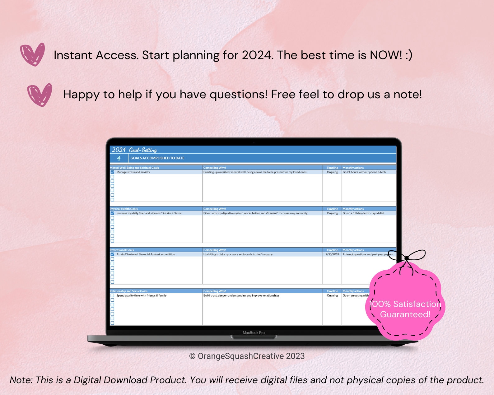 2024 Goal Planner 2024 Goal Setting Planner SMARTER Goal - Etsy