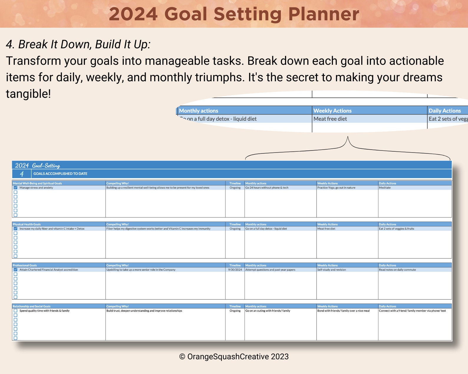 2024 Goal Planner 2024 Goal Setting Planner SMARTER Goal Setting ...