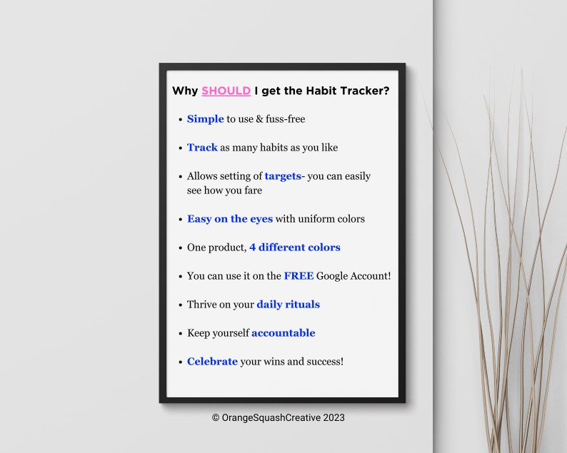 Simple Habit Tracker | Goal Planner | Habit Tracker Spreadsheet ...