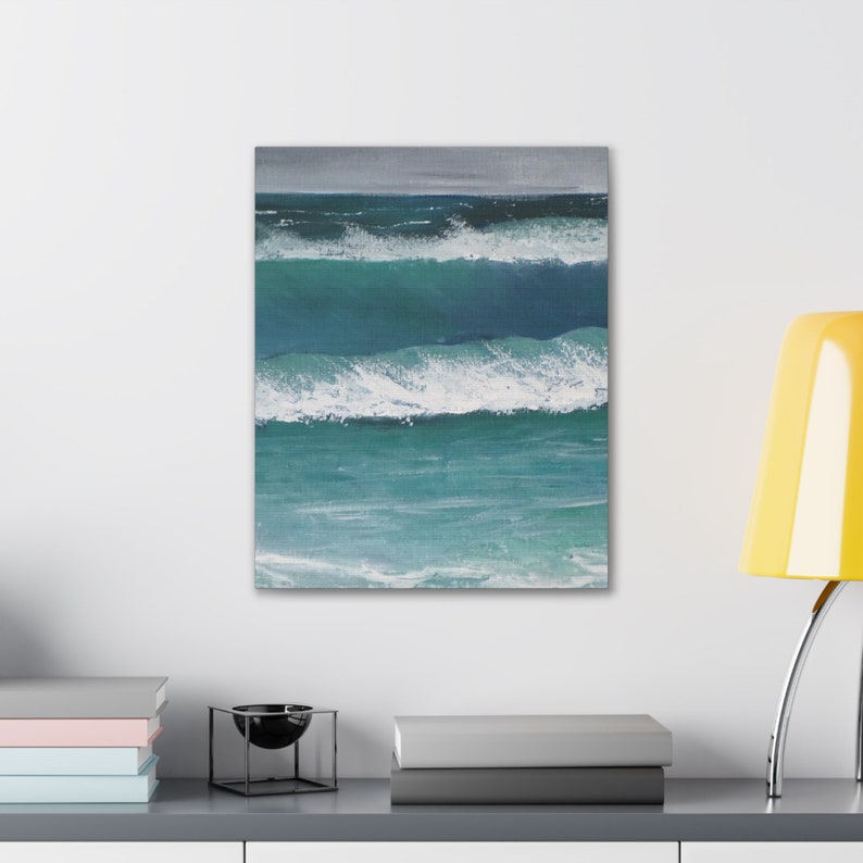 Waves Crashing on the Beach Painting - Etsy