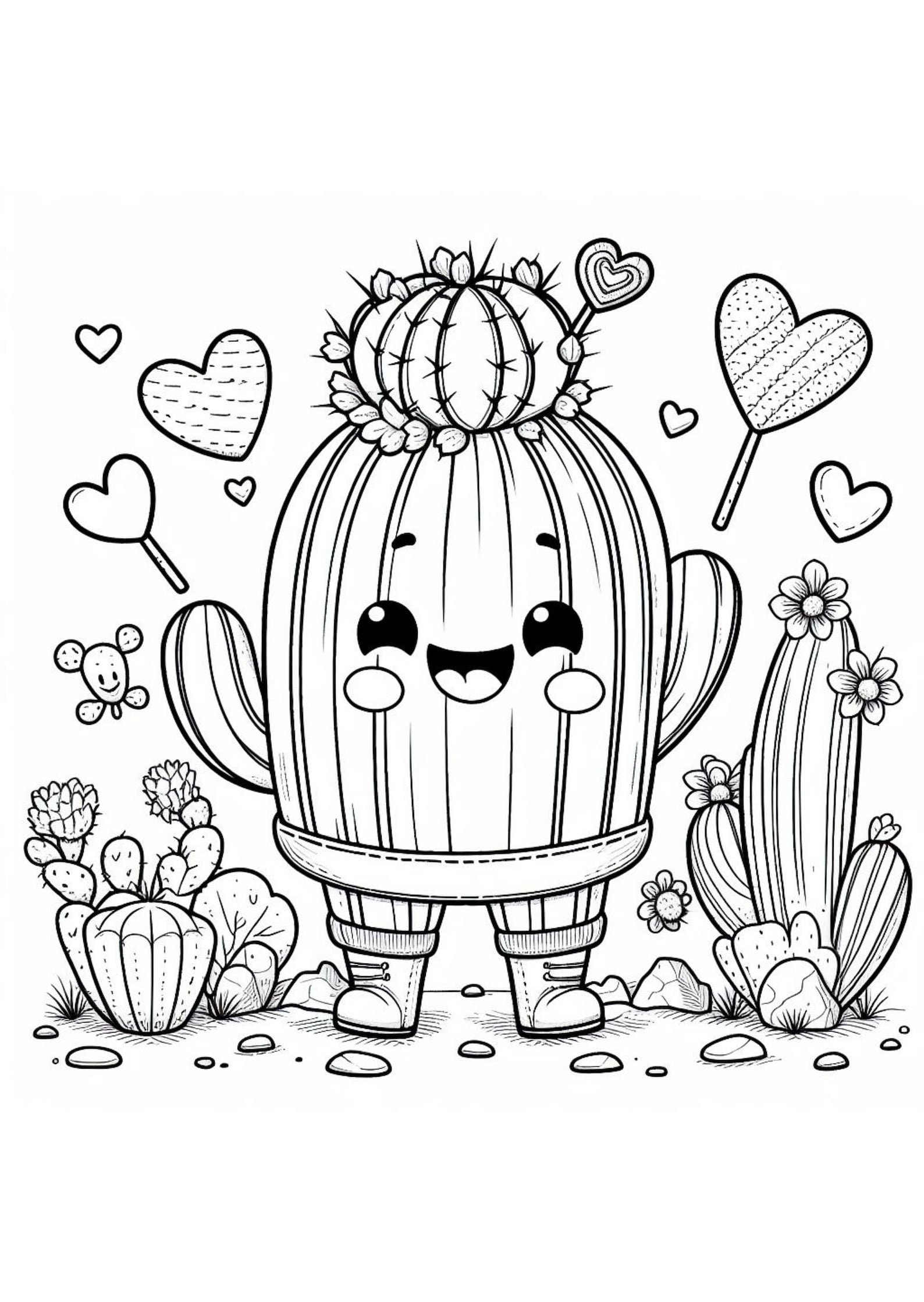 Cactus Coloring Pages - A Cute Coloring Book With 35 Adorable Cactus ...