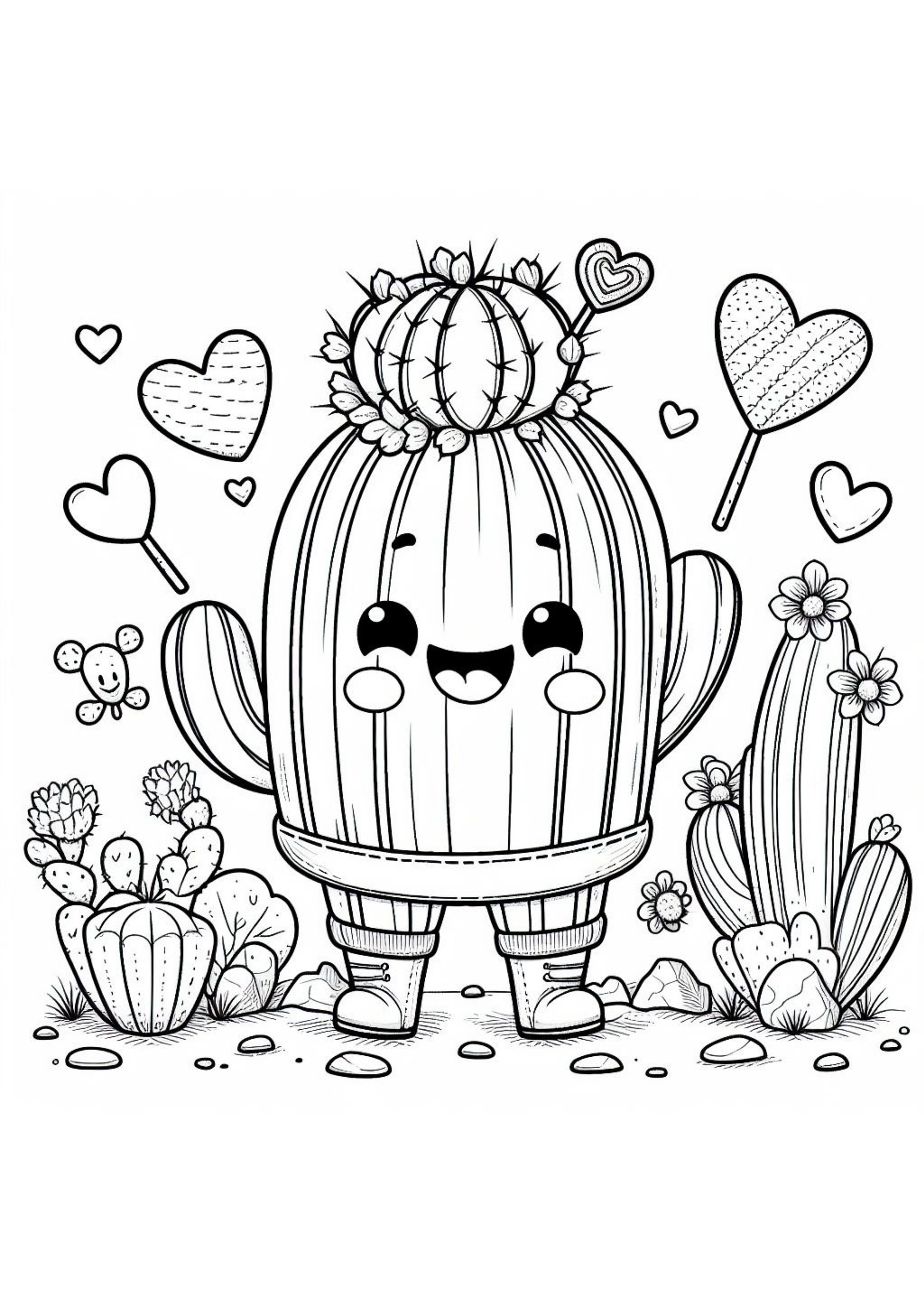 Cactus Coloring Pages - A Cute Coloring Book With 35 Adorable Cactus ...