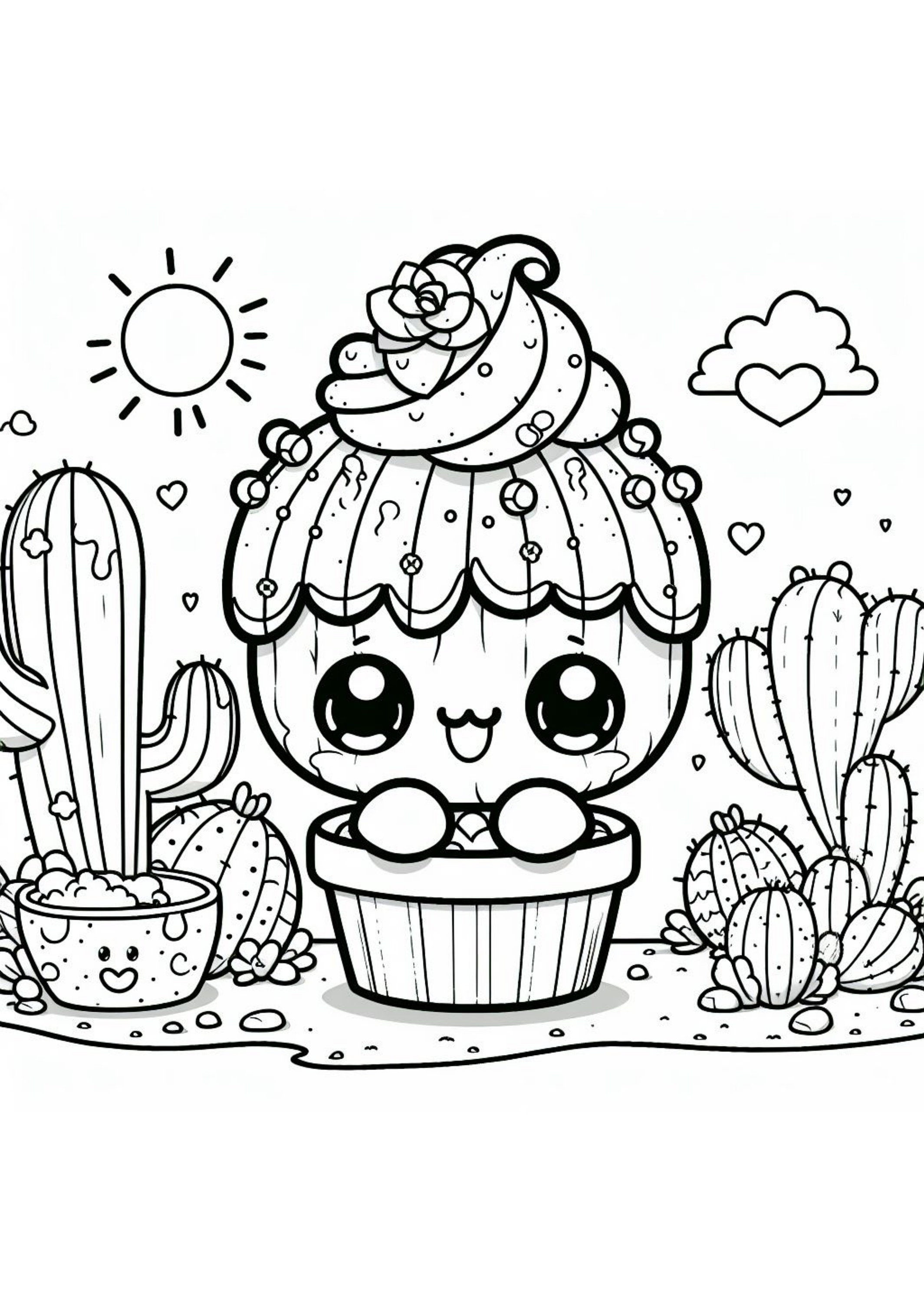 Cactus Coloring Pages - A Cute Coloring Book With 35 Adorable Cactus ...