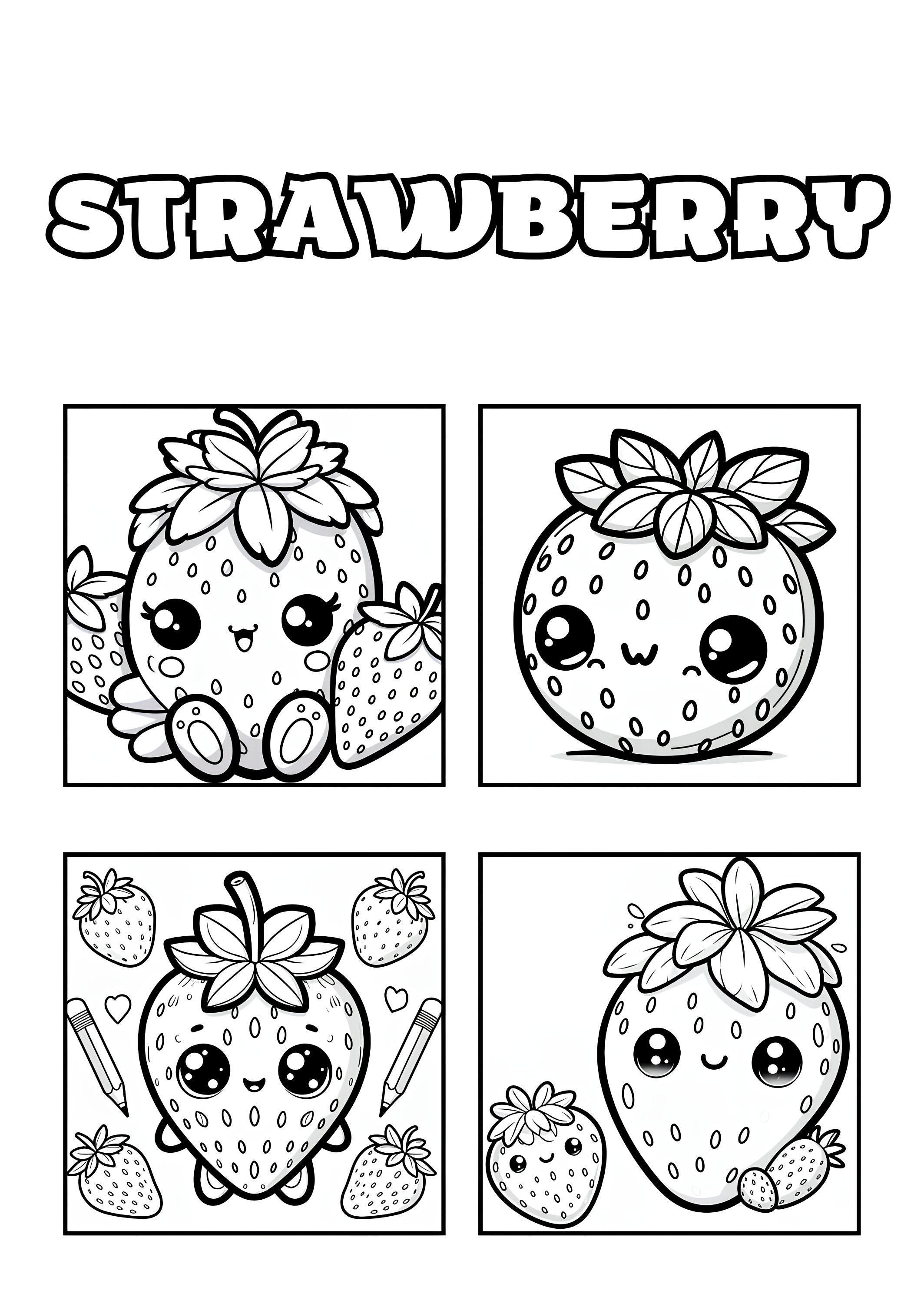 Fruit Coloring Pages, Fruit Coloring Book for Kids, Cute Fruits, Great ...