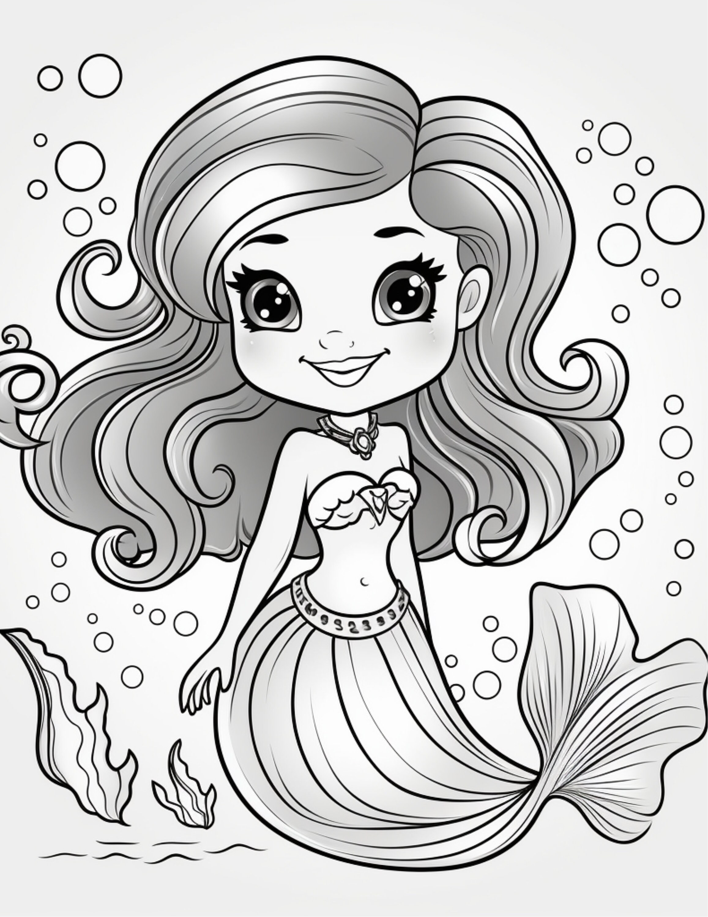 Magical Mermaid Coloring Book Printable Download Relaxing Coloring ...