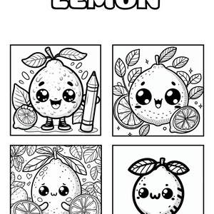 Fruit Coloring Pages, Fruit Coloring Book for Kids, Cute Fruits, Great ...