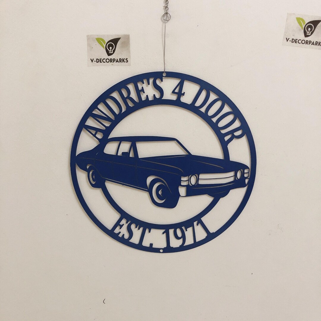 Custom Car Metal Wall Art, Metal Car Sign, Garage Sign, Custom Family ...