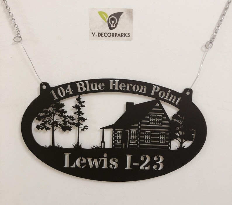 Personalized Metal Cabin Sign, Cabin Decor, Custom Family Name Sign ...