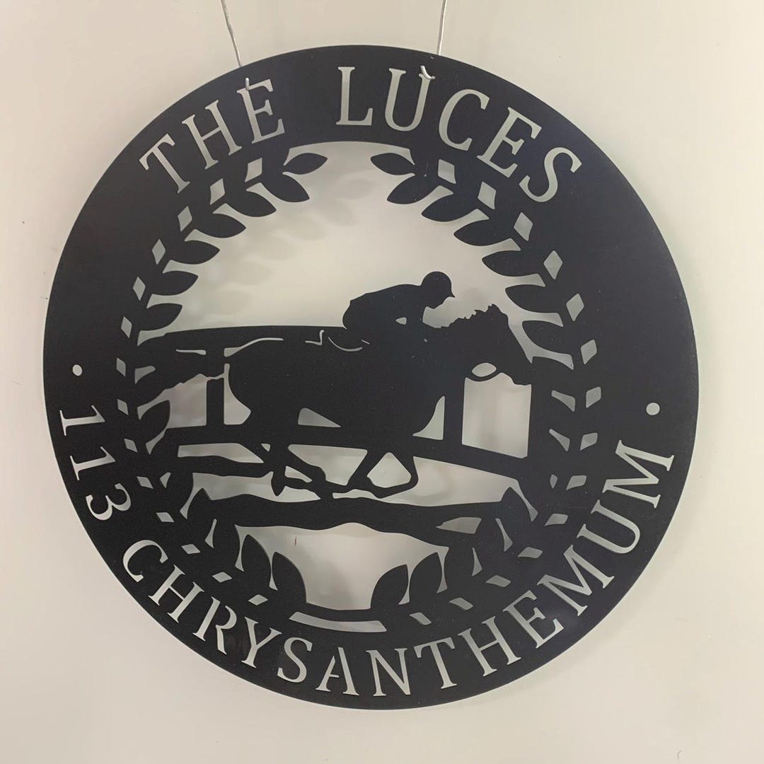 Custom Horse Racing Metal Sign, Personalized Metal Horse Riding Wall ...