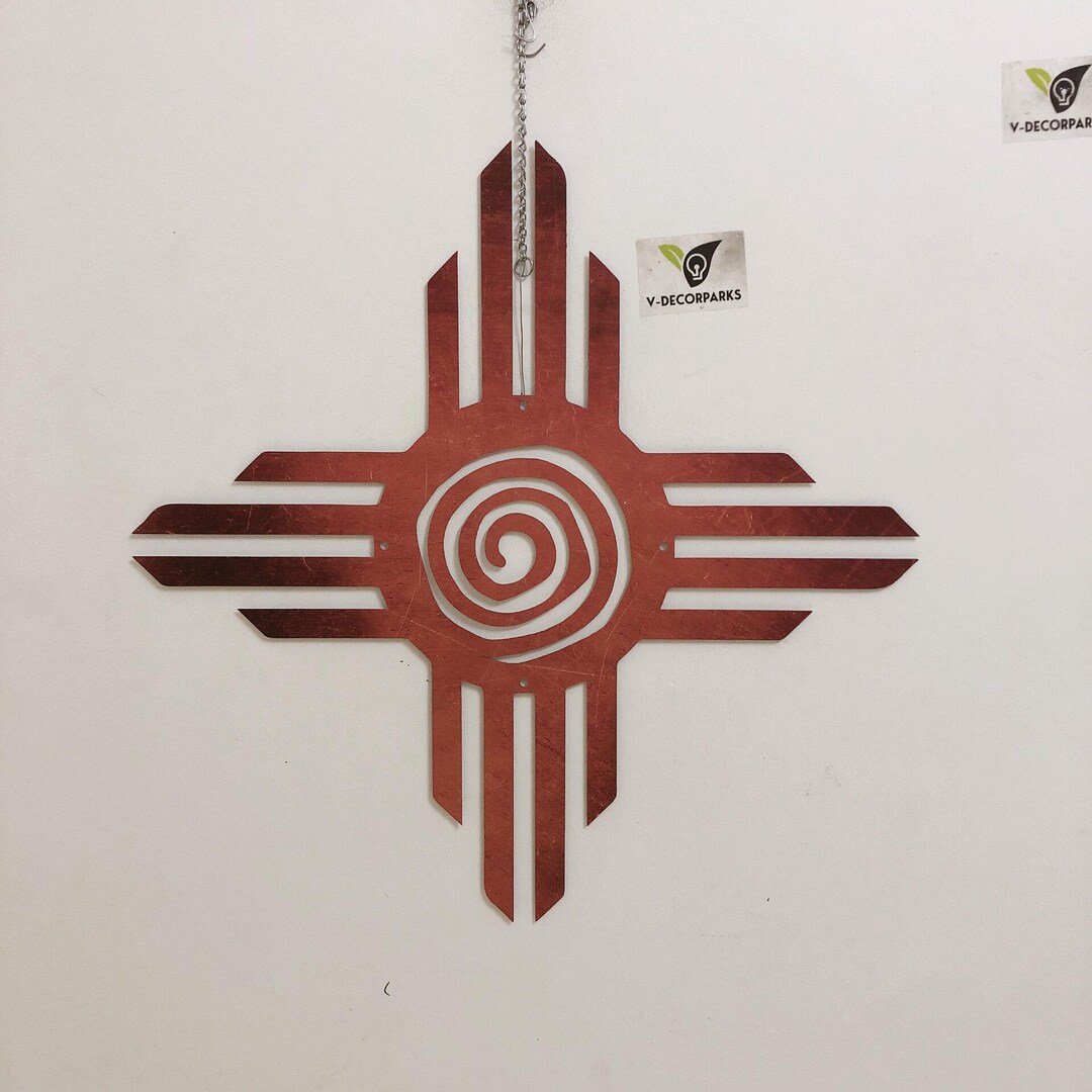 Zia Sun Metal Wall Art, Metal Zia Sign, Zia Symbol Wall Decor, New ...