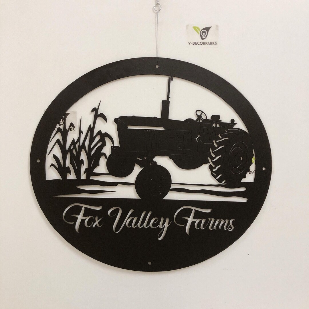 Personalized Metal Farm Sign, Corn Stalks, Tractor Sign, Custom Name ...