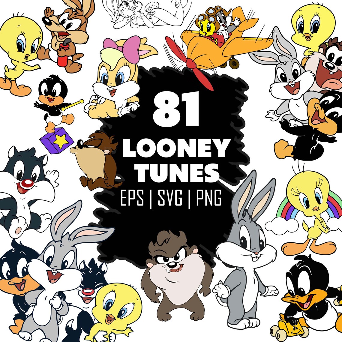 Looney Tunes SVG Looney Tunes Clipart Digital File Looney Tunes for ...