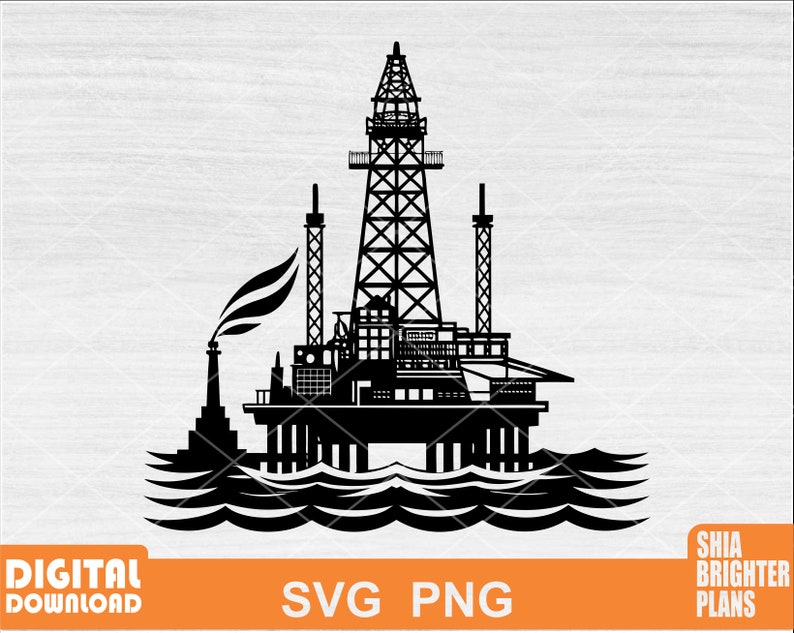 Sea Drilling Oil Rig 2 SVG, Oil Rig SVG, Oilfield Svg, Oil Pump Svg ...